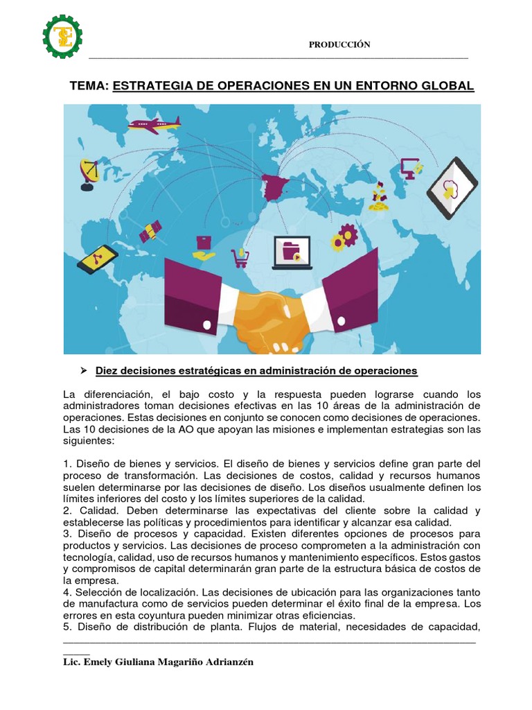 Estrategia de Operaciones en Un Entorno Global | Descargar gratis PDF | Calidad (comercial ...