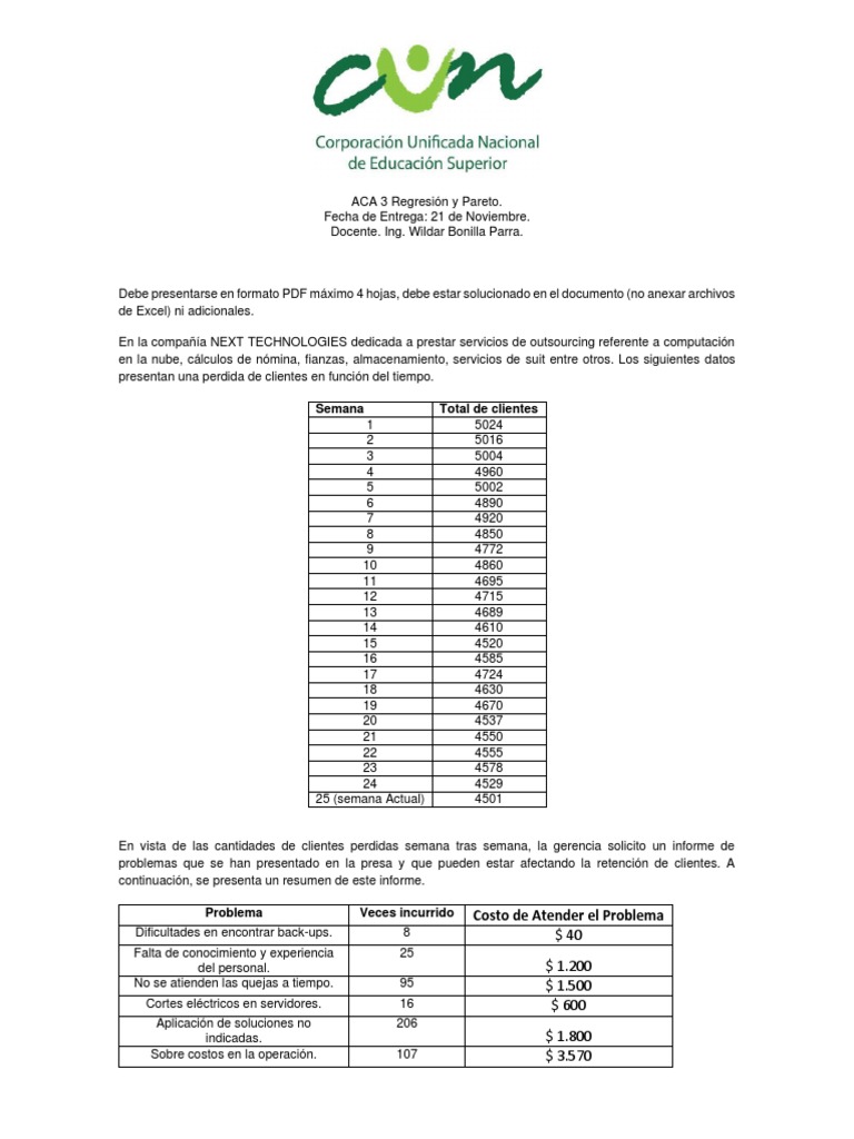 ACA 3 Regresión Lineal | PDF