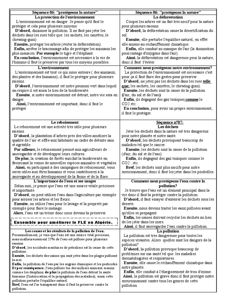 Production Écrite 4AM S07 6 | PDF