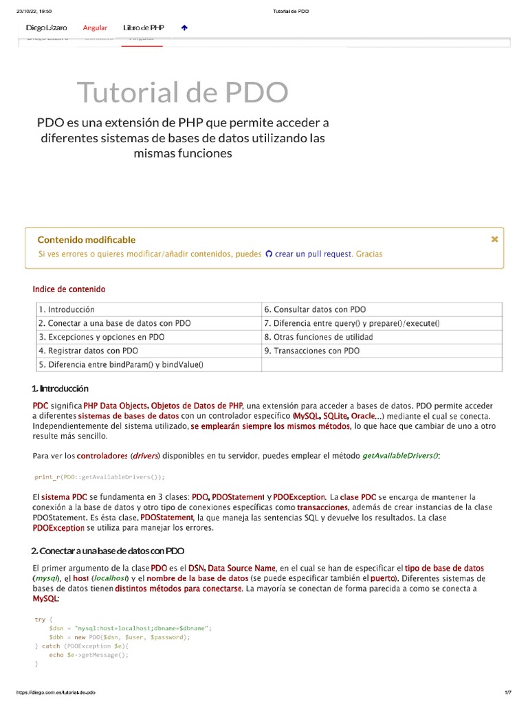 Tutorial de PDO | PDF