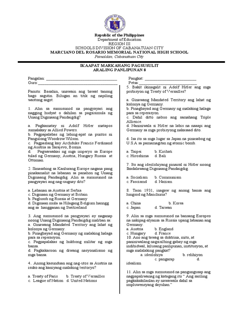 4th Quarter Ap | PDF