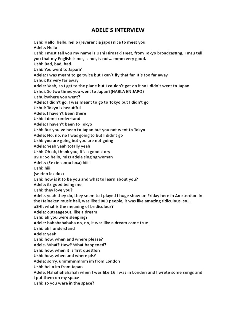 Adele Interview | PDF