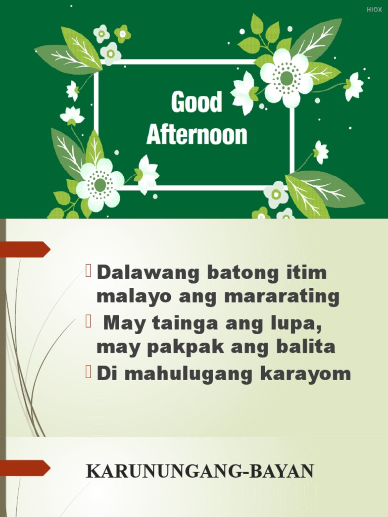 FILIPINO 8-Mga-Bugtong-Salawikain-o-Kasabihan-at-Sawikain | PDF