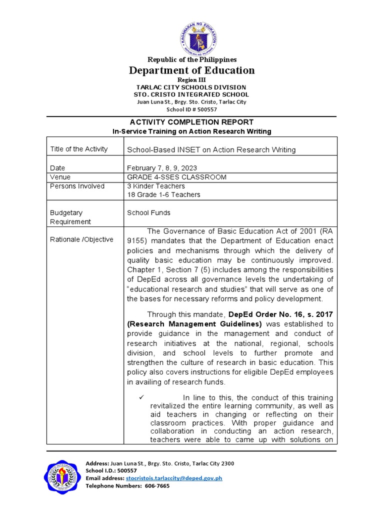 ACR Research INSET | PDF | Learning | Education Theory