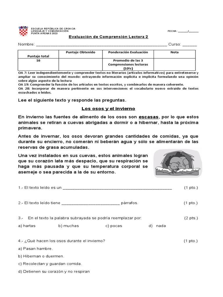 Comprensión Lectora 2 | PDF | Comprensión lectora | Ciencia cognitiva