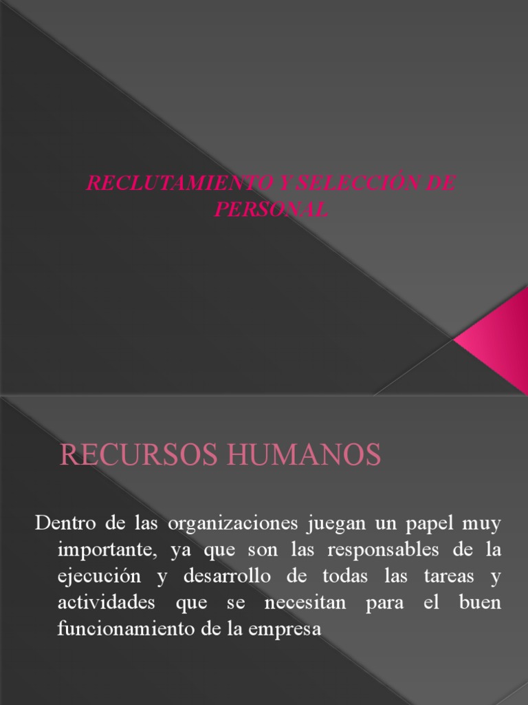 Diapositivas Selección de Personal y Convocatoria. AA2-EV01 | PDF