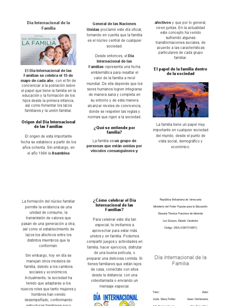 Día Internacional de La Familia | PDF | Familia | Sociedad