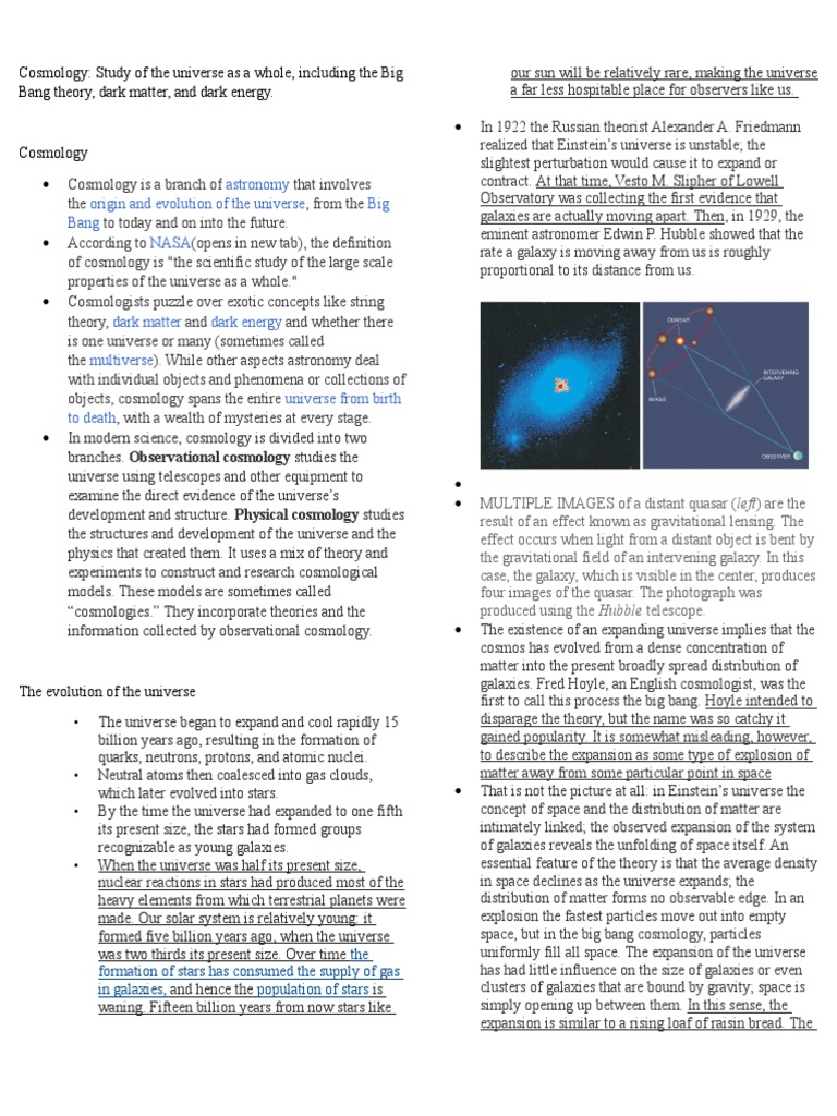 Cosmology | PDF | Universe | Physical Cosmology