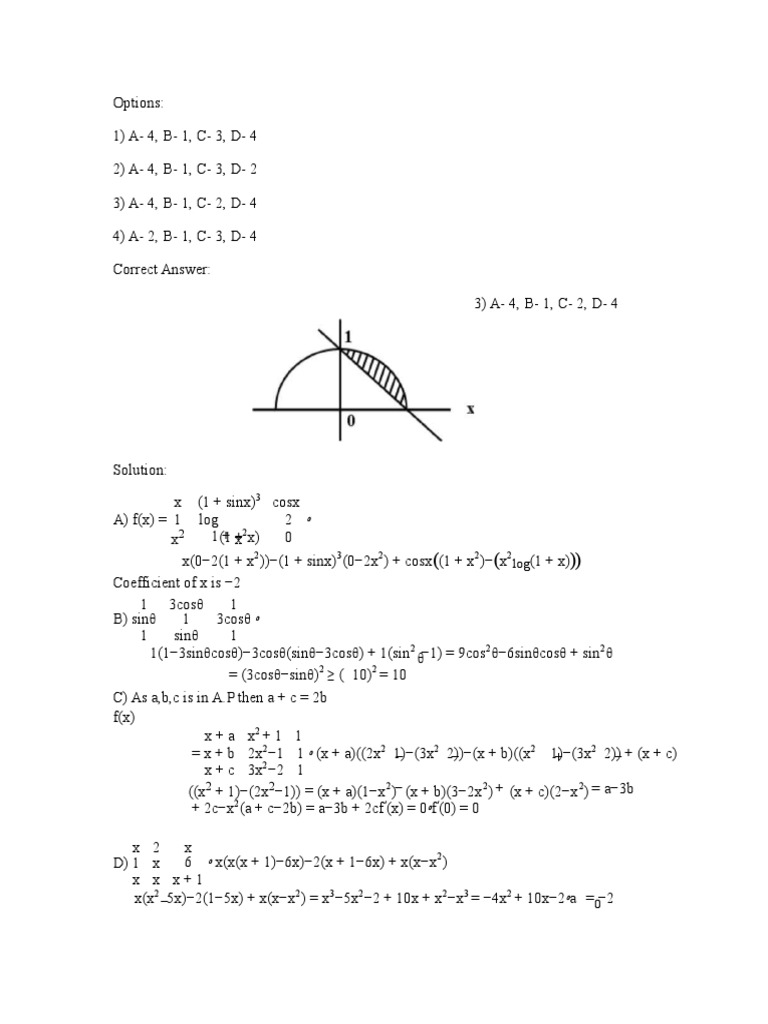 Math Problem Solutions and Coefficients | PDF