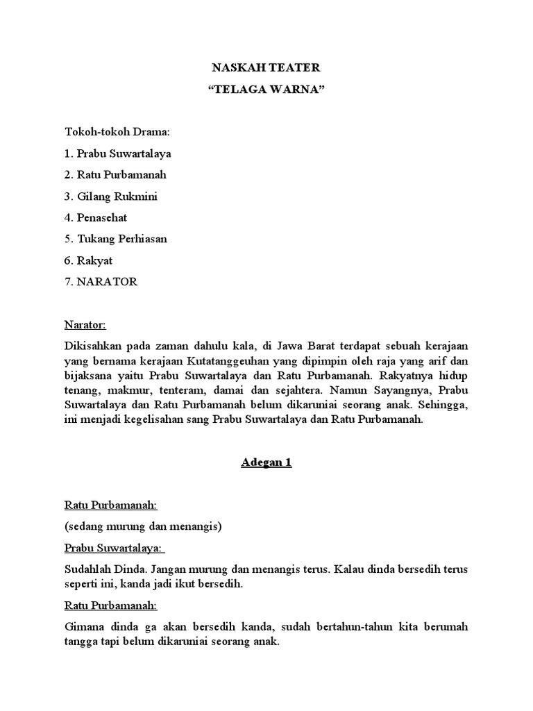 Naskah Teater Cerita Rakyat | PDF