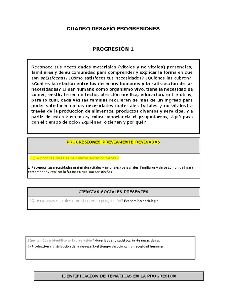 GOSRE - Cuadro Desafío Progresiones .Docx..tarea | PDF