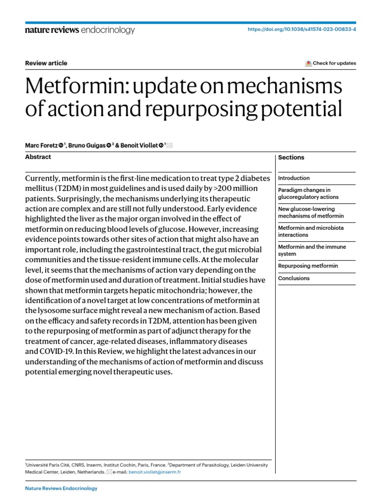 Metformin: Update On Mechanisms of Action and Repurposing Potential ...