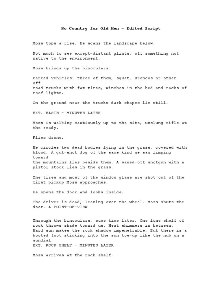 No Country for Old Men Script | Leisure