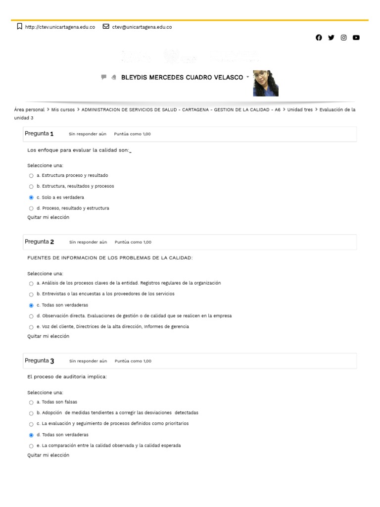 Evaluación de La Unidad 3 CALIDAD | PDF | Gestión de la calidad | Evaluación