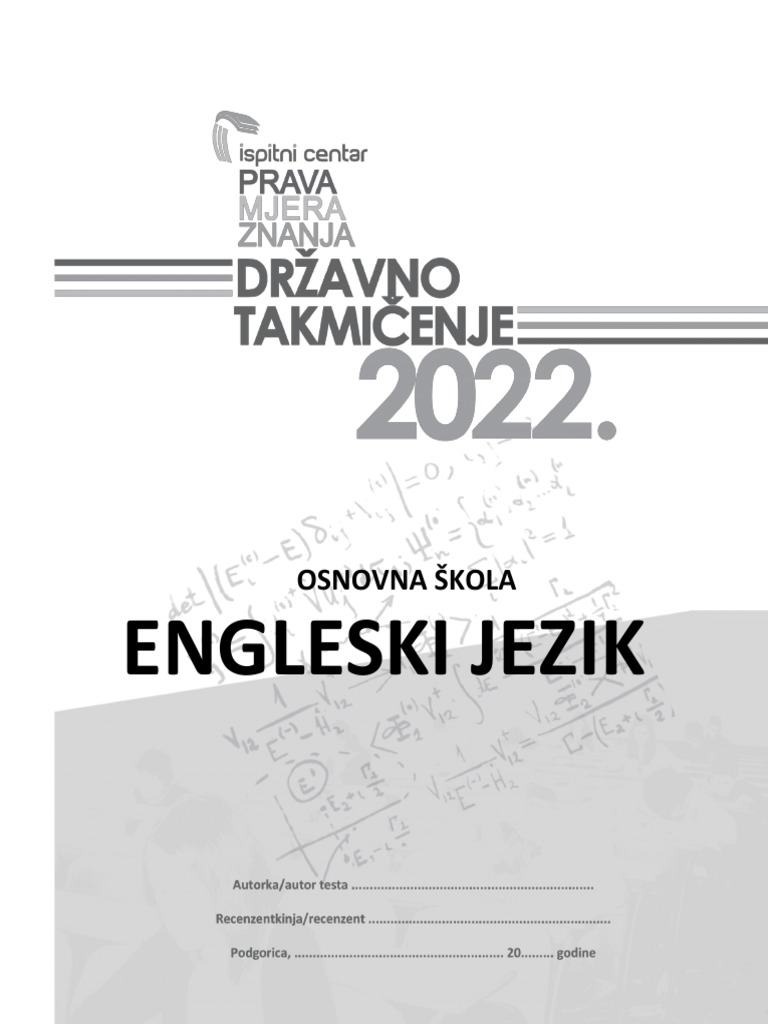Engleski Test Sa Rjesenjima | PDF