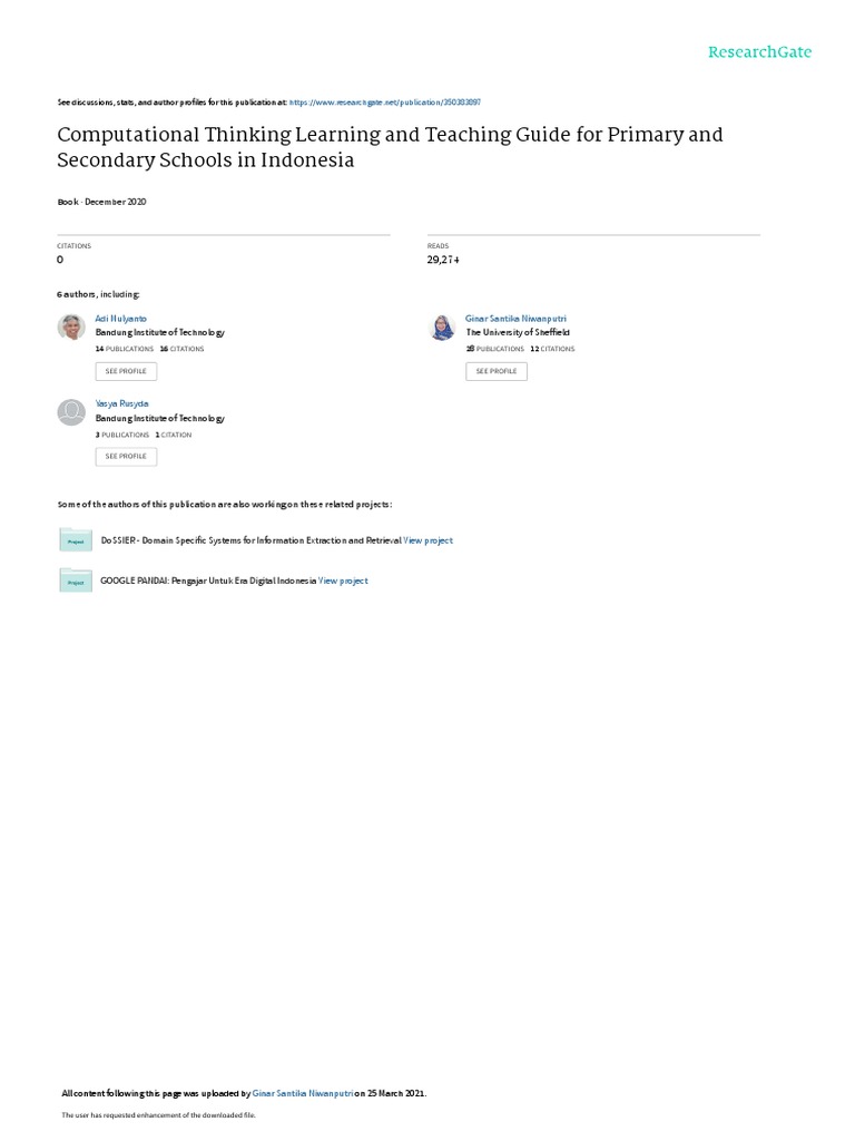 Computational Thinking Learning and Teaching Guide For Primary and Secondary Schools in ...