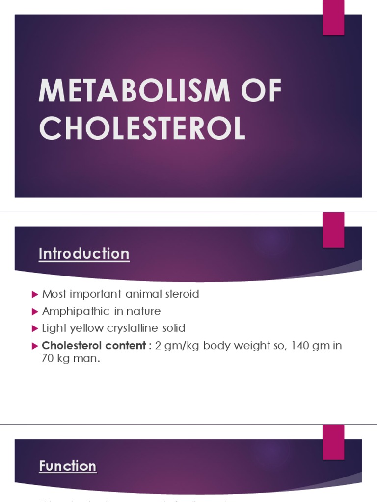 Metabolism Of Cholesterol Download Free Pdf Cholesterol Biosynthesis