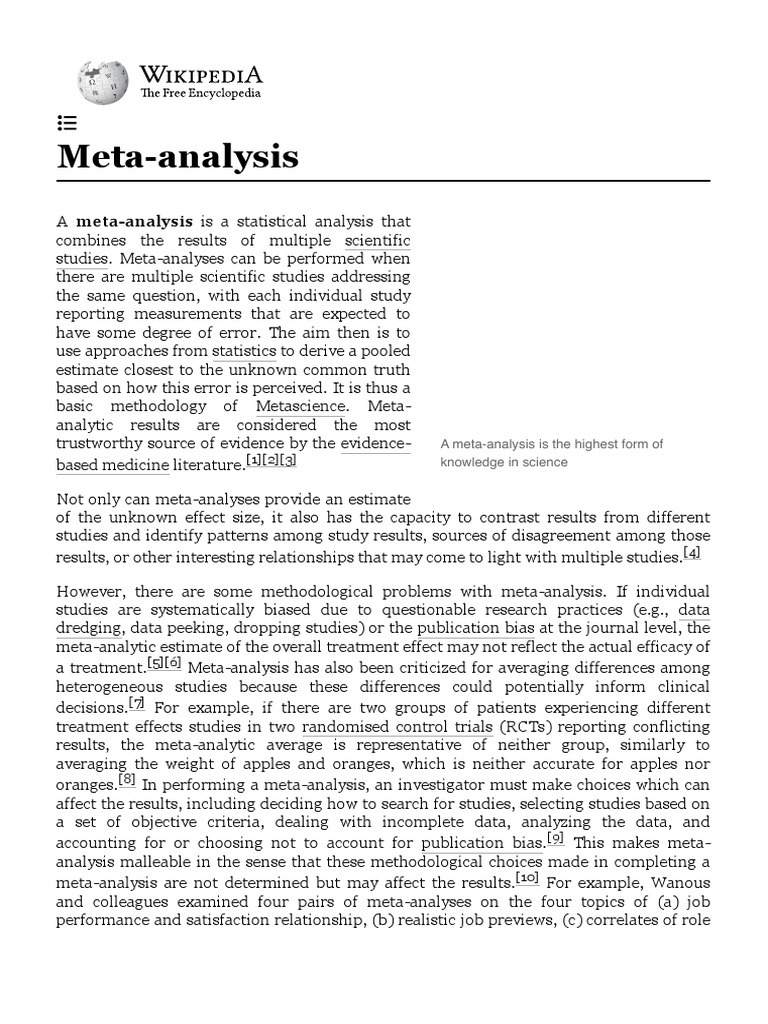 Meta-Analysis - Wikipedia | PDF