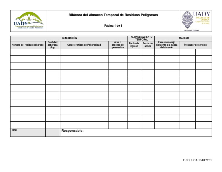 Bitacora de Residuos | PDF