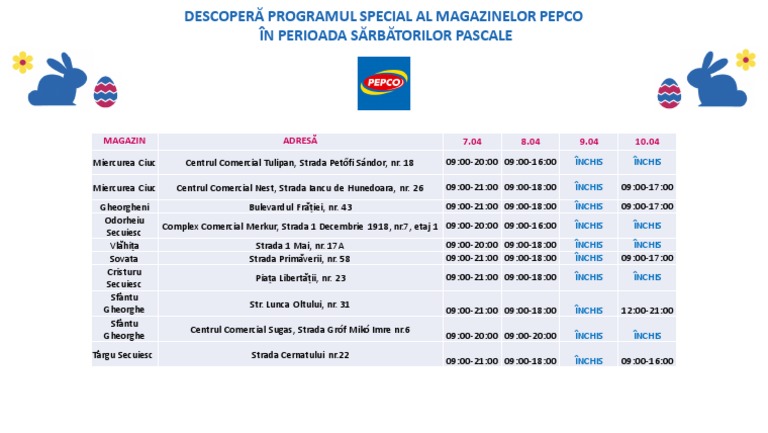 Pepco Program Sărbători Pascale 2024 | PDF