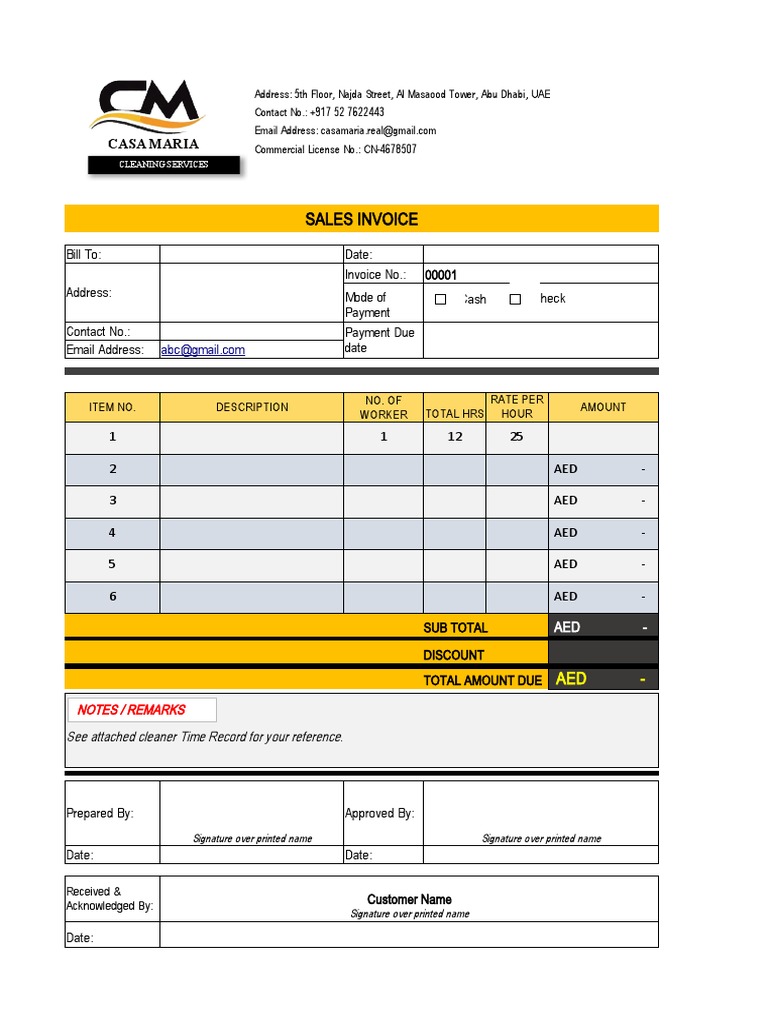 Casa Maria Invoice | PDF | Invoice