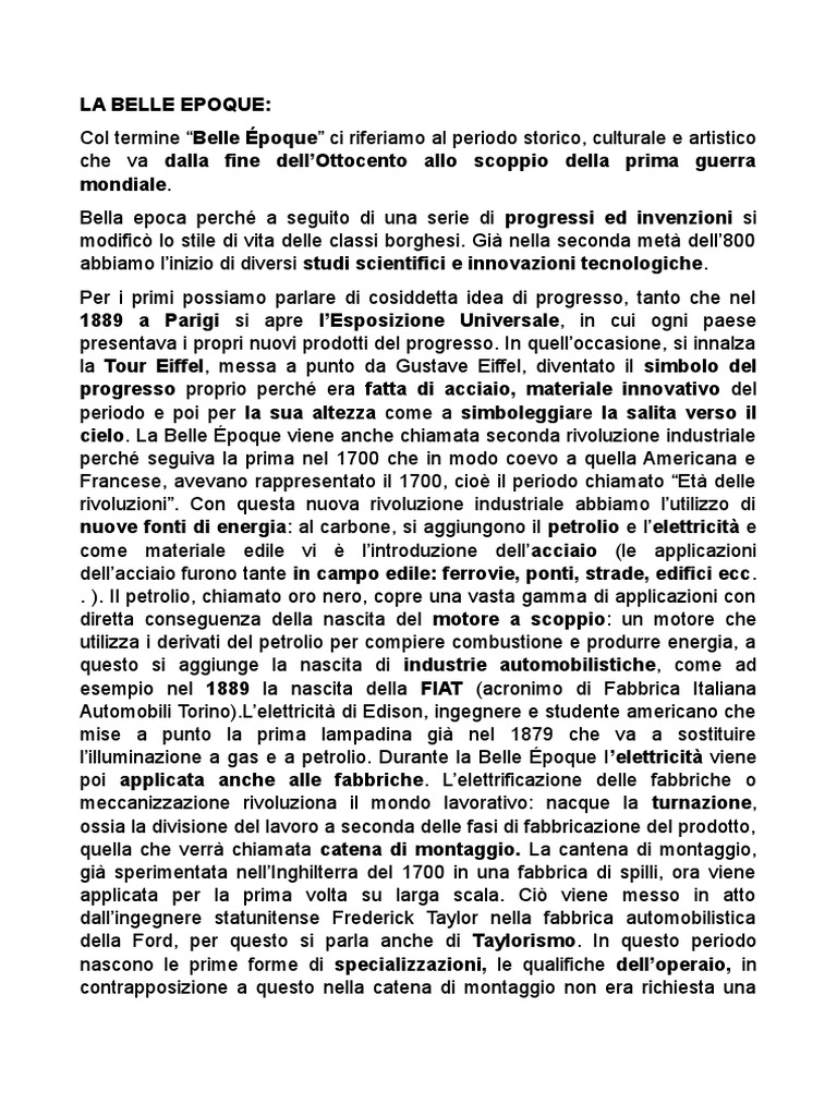 La Belle Epoque | PDF