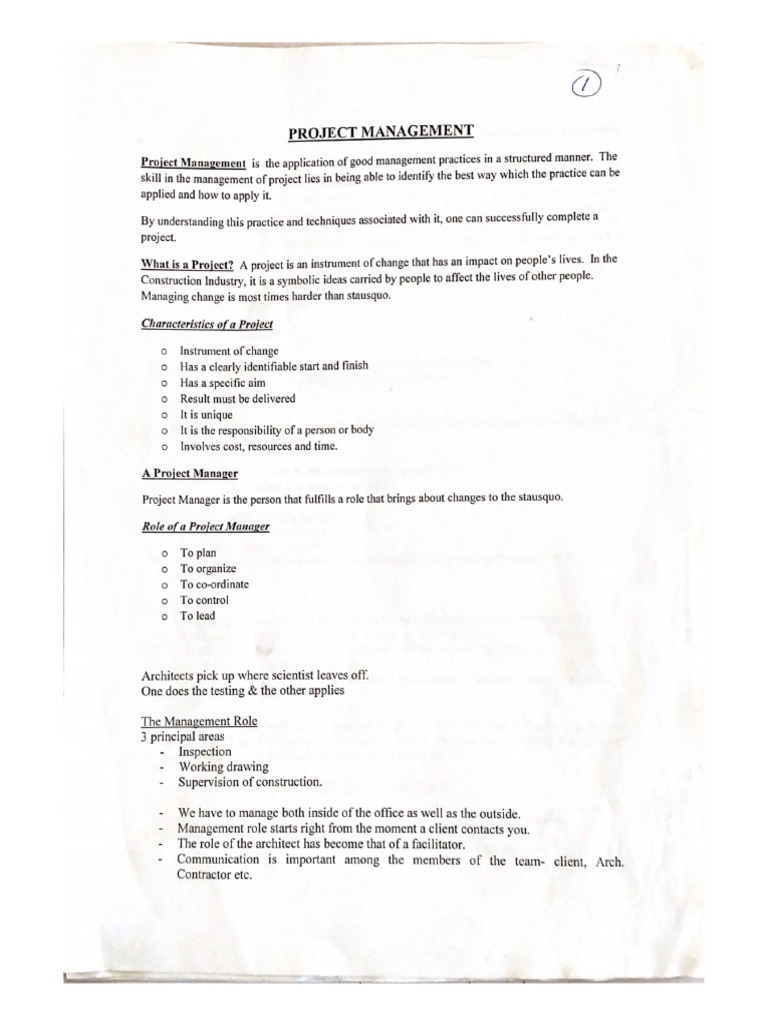Project Management 1 | PDF