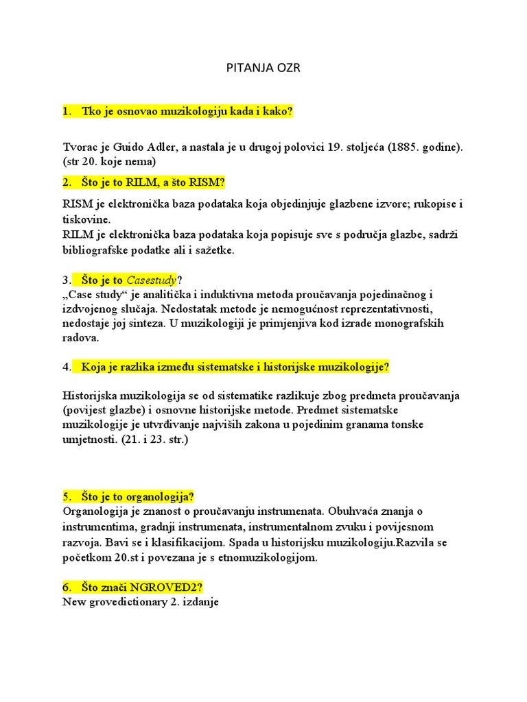 Pitanja Ozr | PDF