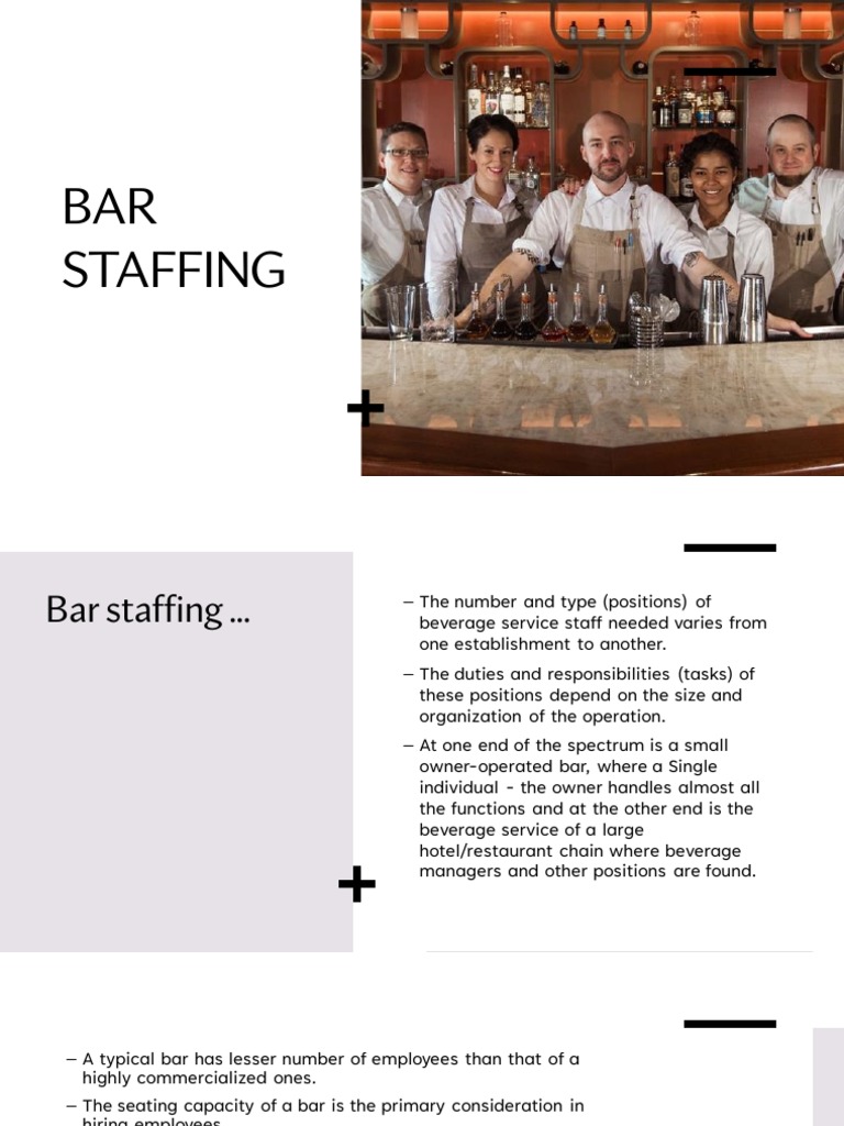 Bar Staffing Roles and Responsibilities | PDF | Cooking, Food & Wine