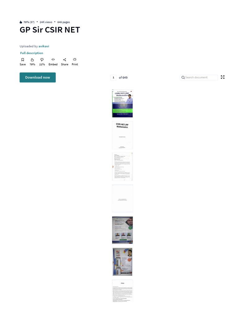 WWW Scribd Com Document 517989658 GP Sir CSIR NET | PDF