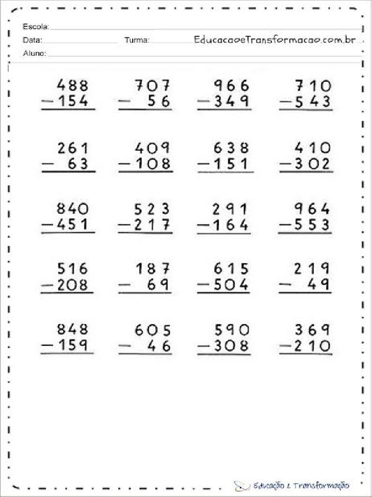 Atividade Matemática 6 Ano | PDF