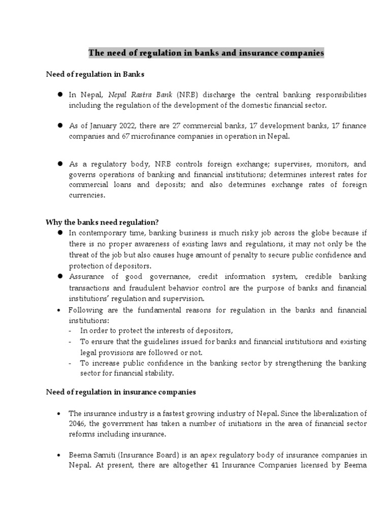 1.1. Need of Regulation | PDF