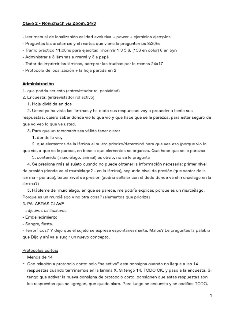 Clase 2 - Rorschach Zoom PDF | PDF | Información | Murciélago