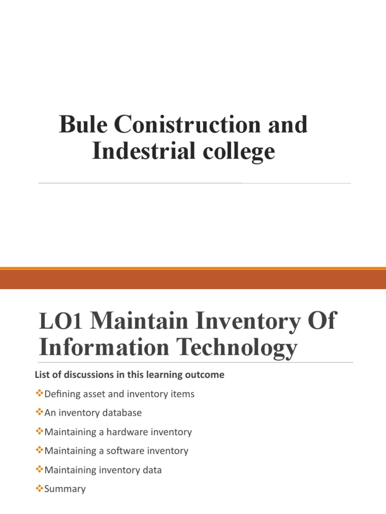 Maintain Inventory of Information Technology | PDF | Computer Hardware | Operating System