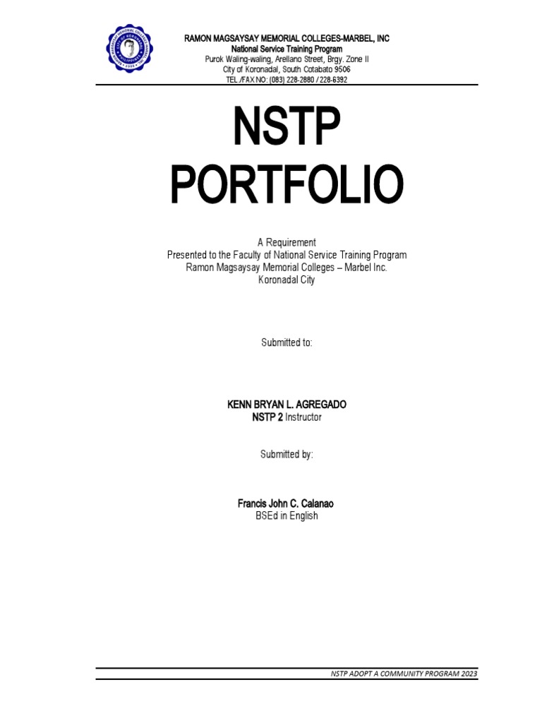 NSTP Portfolio | PDF