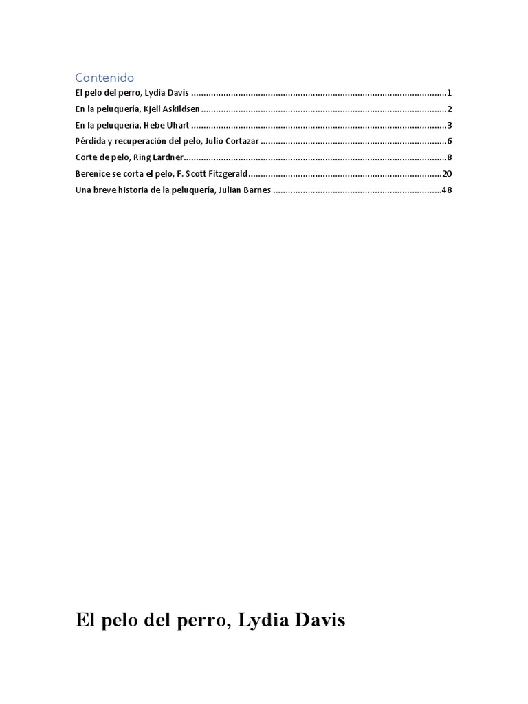 Selección De Cuentos Sobre El Pelo Pdf Pelo