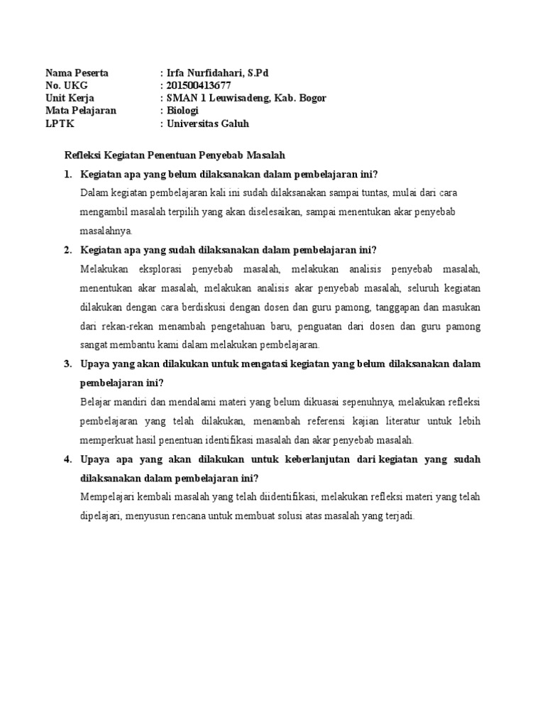 Refleksi Pembelajaran_ppg daljab 2023 | PDF