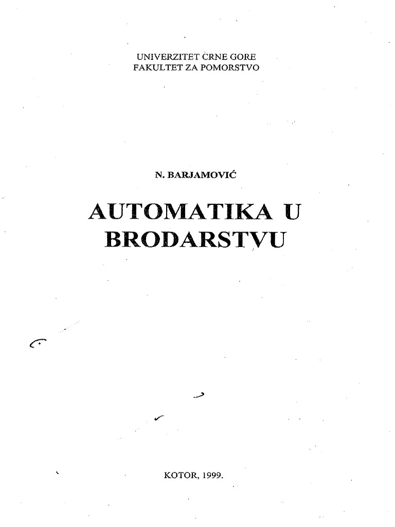 Automatika U Brodarstvu | PDF