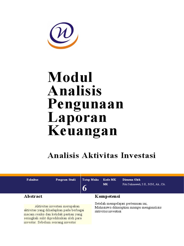 Modul 06. Analisis Aktivitas Investasi | PDF