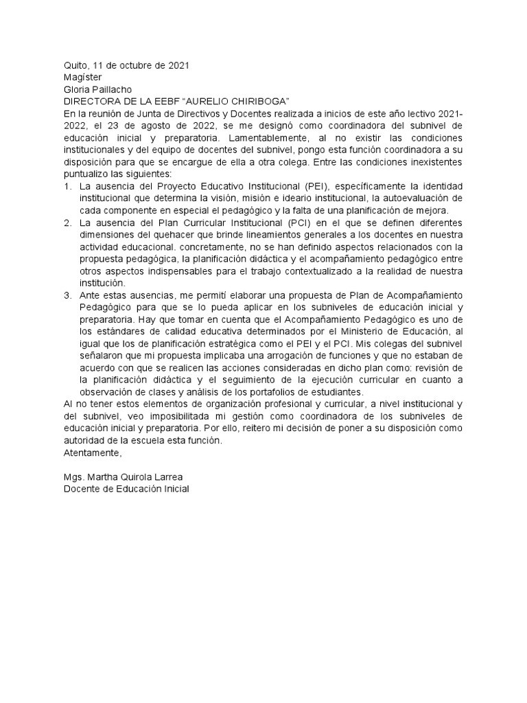 Carta Junta Academica | PDF
