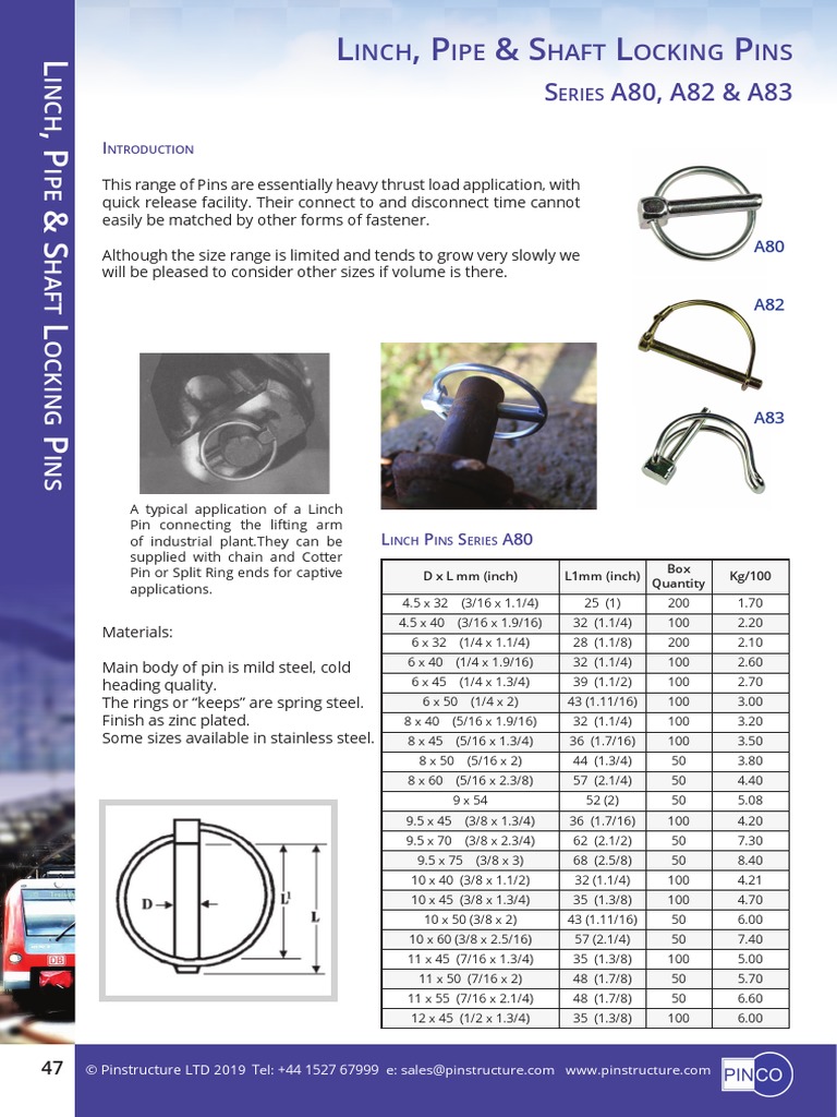 Pipe & Shaft Locking Pins Overview | PDF