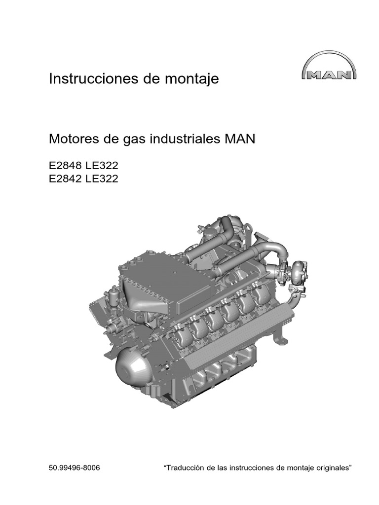 Instrucciones de Montaje: Motores de Gas Industriales MAN | PDF ...