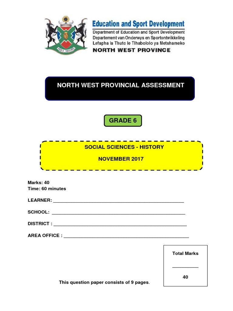 2017 Grade 6 Eng Ss His QP | Download Free PDF | Faith Healing ...