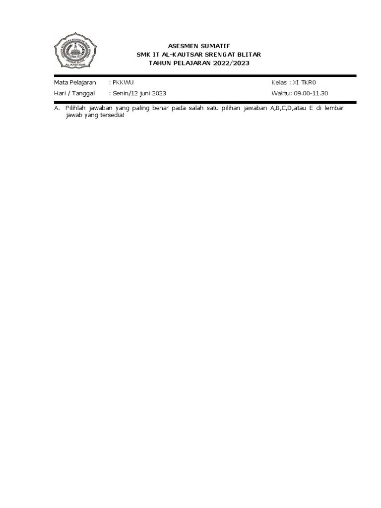 Pas SMT 2 Pkkwu Xi Tkro | PDF