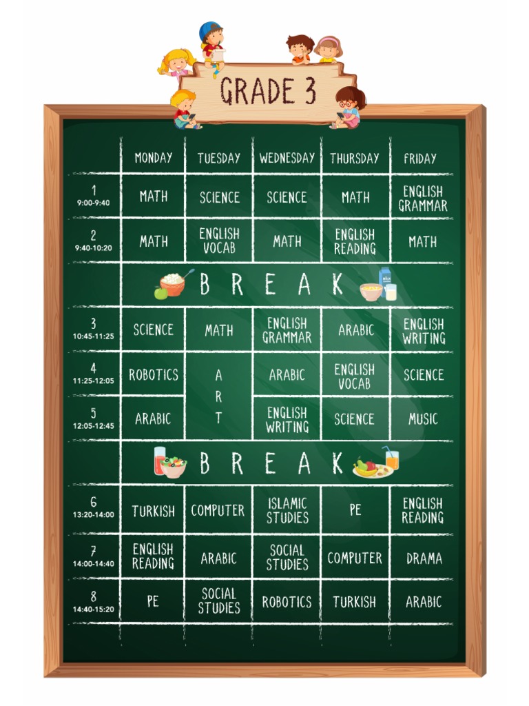 Grade 3 Timetable | PDF