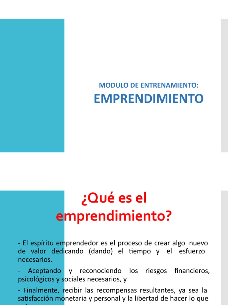 Training Module - Entrepreneurship - ES | PDF | Iniciativa empresarial ...