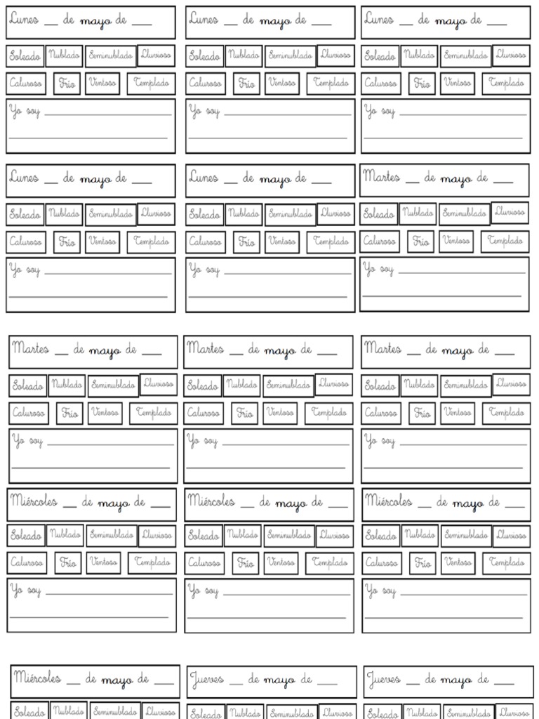 Cursiva Fecha para Imprimir Mayo | PDF