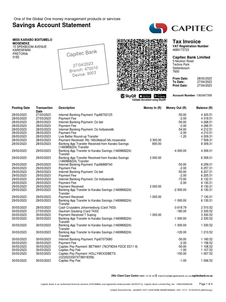 Account Statement | PDF | Payments | Banks