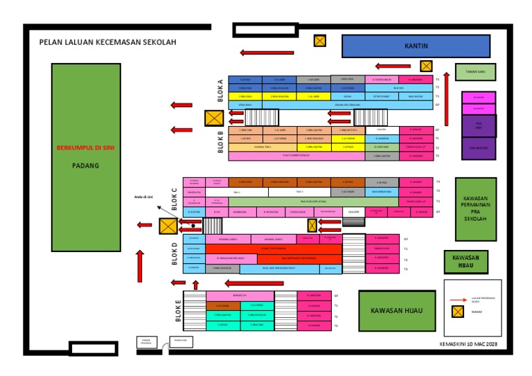 10.3.2023 Pelan Kebakaran Sekolah | PDF