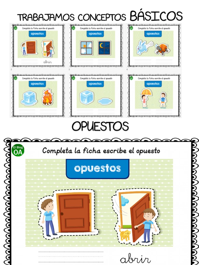 Cuaderno 1 Trabajamos Los Opuestos | PDF